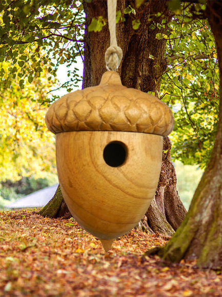 Wooden Bird House Nest Box - Acorn - OnTradeWinds.co.uk
